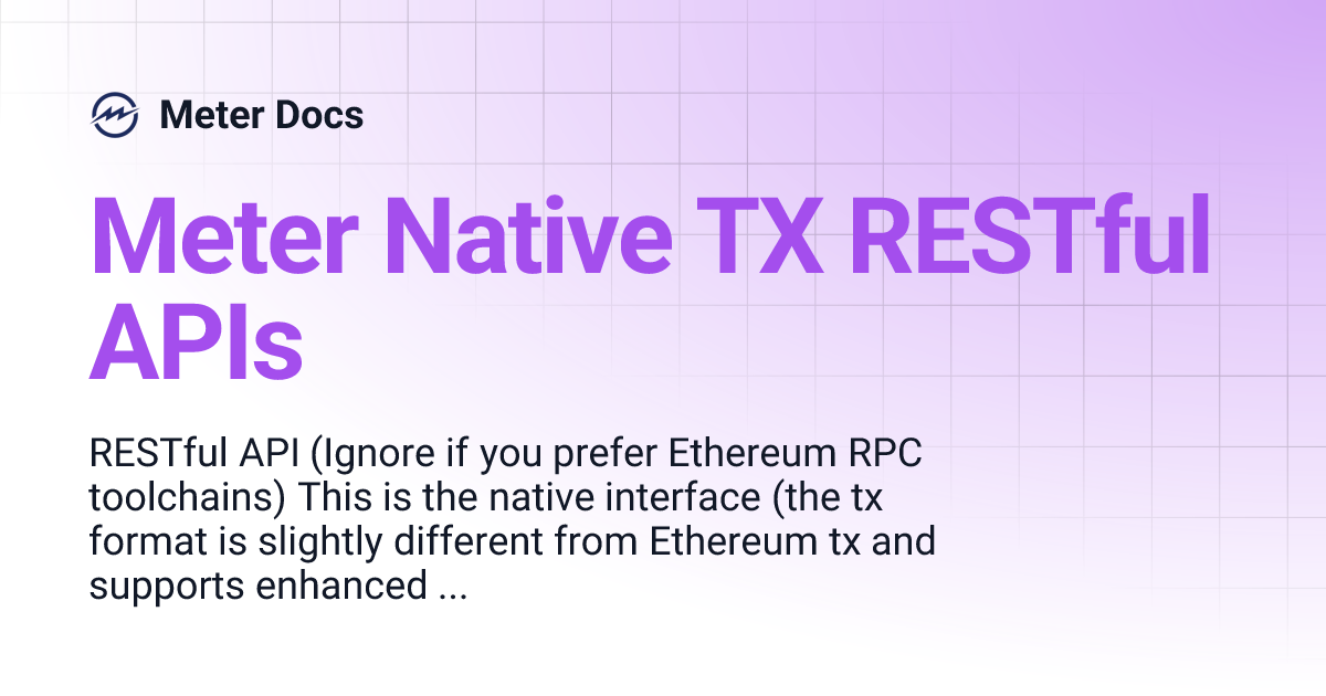 Meter Native TX RESTful APIs | Meter Docs