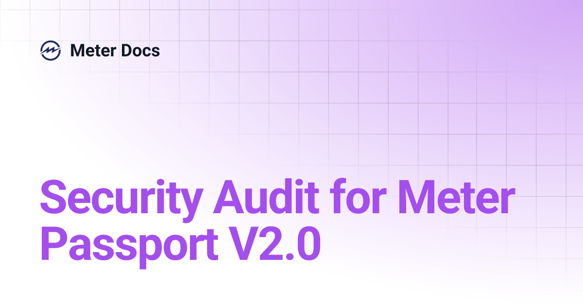 Security Audit for Meter Passport V2.0 | Meter Docs